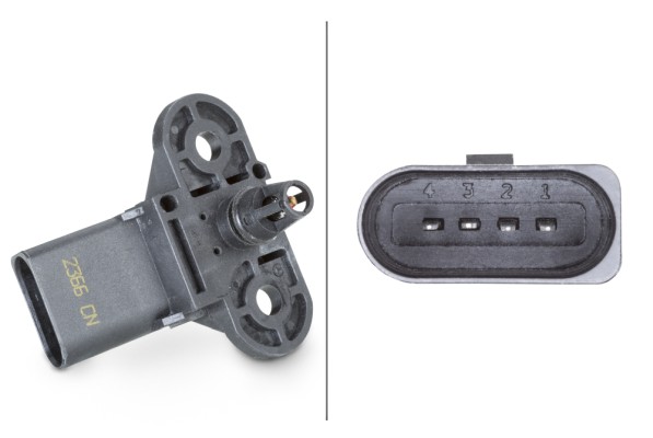 HELLA 6PP 009 400-261 Sensor, Saugrohrdruck - 4-polig